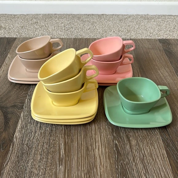 Vintage | Kitchen | Vintage Harmony House Melmac Tea Cup Coasters Set ...